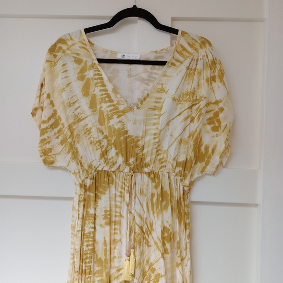 Cupshe | Dresses | Cupshe Yellow Tiedye Beach Coverup Maxi Dress | Poshmark